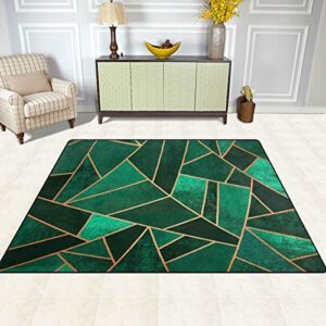 Emerald and Copper Area Rug 5'x 7', Educational Polyester Area Rug Mat for Living Dining Dorm Room Bedroom Home Decorative