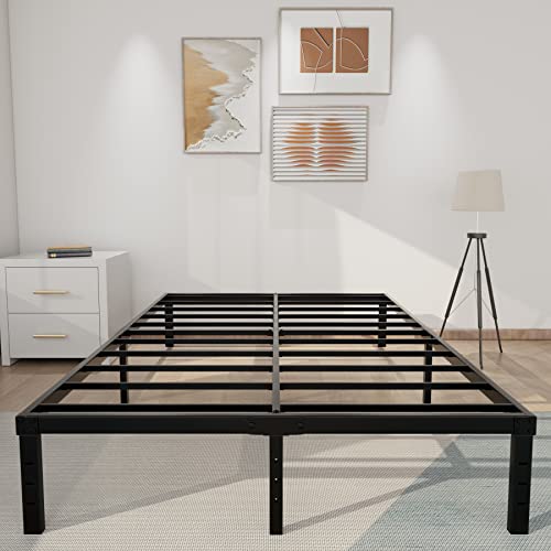 Homdock Queen Size Bed Frame- 14 Inch Metal Platform/Sturdy Strong Steel Structure 3500 lbs Heavy Duty/Noise Free/None Slip Mattress Foundation/No Box Spring Needed/Black Finish, Queen