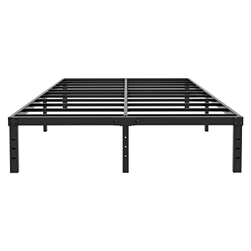 Homdock Queen Size Bed Frame- 14 Inch Metal Platform/Sturdy Strong Steel Structure 3500 lbs Heavy Duty/Noise Free/None Slip Mattress Foundation/No Box Spring Needed/Black Finish, Queen