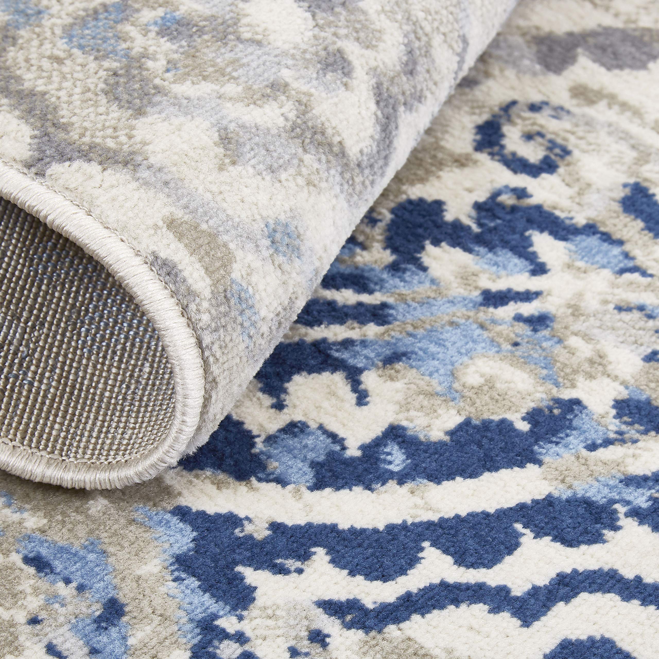 Home Dynamix Melrose Audrey Area Rug, 2x7 Runner, Ivory/Blue