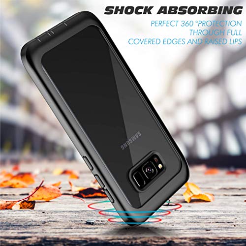 Samsung Galaxy S8 Case, Pakoyi Full Body Bumper Case Built-in Screen Protector Slim Clear Shock-Absorbing Dustproof Lightweight Cover Case for Samsung Galaxy S8 (Grey/Clear)