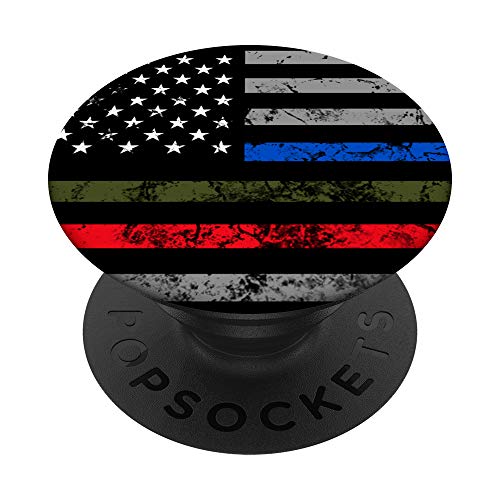 Thin Red Green Blue Line Pop Socket USA Flag Christmas Gift PopSockets PopGrip: Swappable Grip for Phones & Tablets