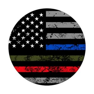 Thin Red Green Blue Line Pop Socket USA Flag Christmas Gift PopSockets PopGrip: Swappable Grip for Phones & Tablets