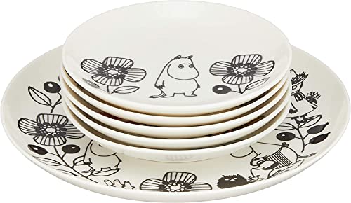 山加商店 Yamaka Shoten Moomin MM1400-52 Moomin Valley Plate, 6-Piece Set, Microwave, Dishwasher Safe, Moomin Goods, Scandinavian, Mother's Day, Gift, Tableware, Gift, Wedding Gift, Made in Japan