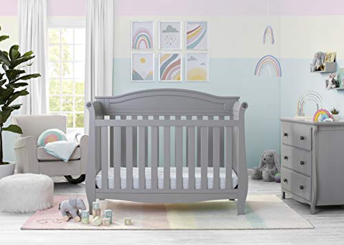 Delta Children Lancaster 4-in-1 Convertible Baby Crib, Grey