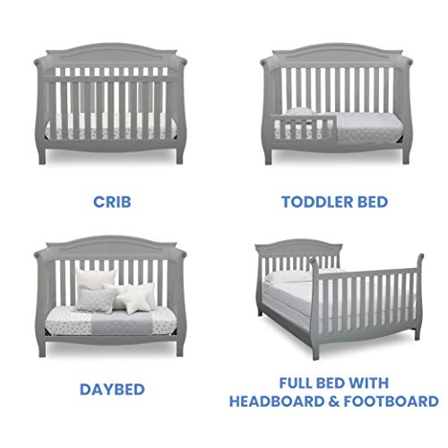 Delta Children Lancaster 4-in-1 Convertible Baby Crib, Grey