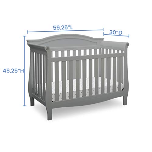 Delta Children Lancaster 4-in-1 Convertible Baby Crib, Grey