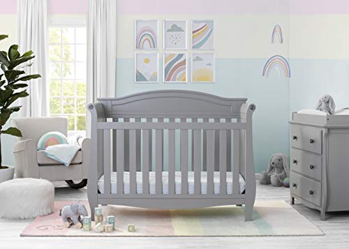 Delta Children Lancaster 4-in-1 Convertible Baby Crib, Grey