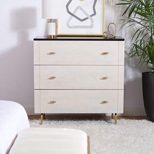 safavieh home genevieve black modern 3-drawer dresser