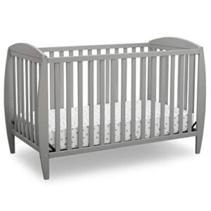 delta children twinkle 4-in-1 convertible baby crib, easy to assemble, sustainable new zealand wood, grey