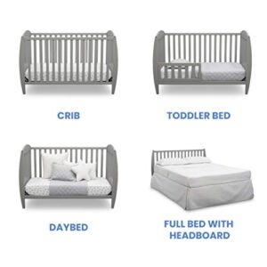 Delta Children Twinkle 4-in-1 Convertible Baby Crib, Easy to Assemble, Sustainable New Zealand Wood, Grey