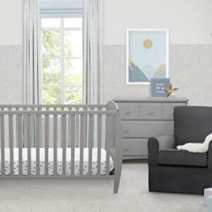 Delta Children Twinkle 4-in-1 Convertible Baby Crib, Easy to Assemble, Sustainable New Zealand Wood, Grey