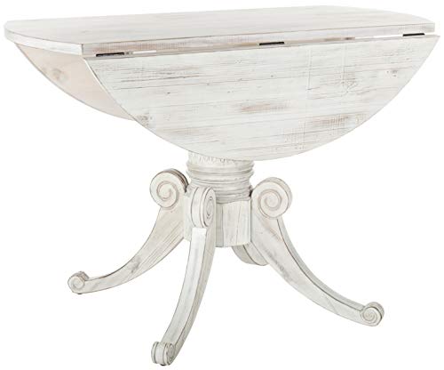 Safavieh Home Forest Traditional Antique White Drop Leaf Dining Table