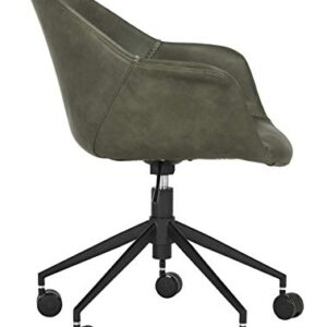 Safavieh Home Ember Green Faux Leather and Black Office Chair