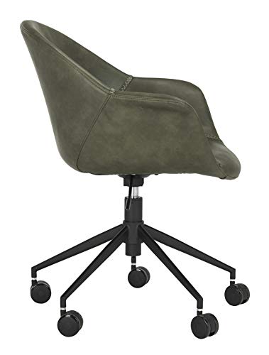 Safavieh Home Ember Green Faux Leather and Black Office Chair