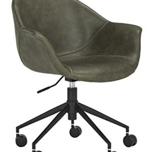 Safavieh Home Ember Green Faux Leather and Black Office Chair