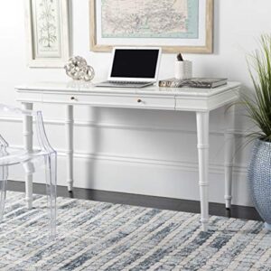 safavieh home office noely modern coastal white 1-drawer writing desk