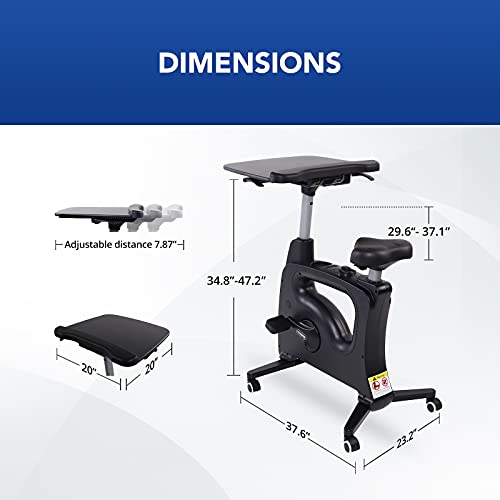 FLEXISPOT Computer Workstation Standing Desk Exercise Bike Home Office Furniture Desk -Deskcise pro（Black）