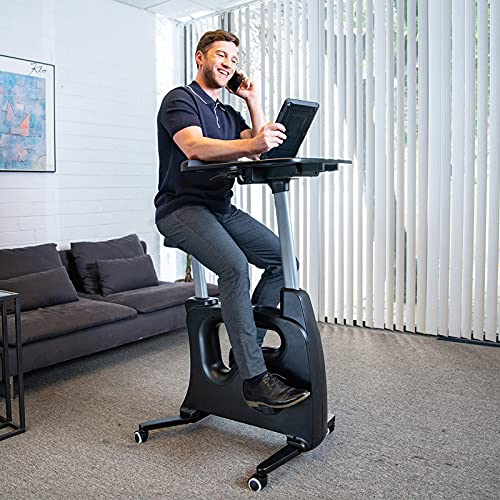 FLEXISPOT Computer Workstation Standing Desk Exercise Bike Home Office Furniture Desk -Deskcise pro（Black）