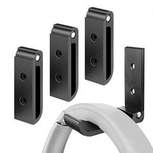 linkidea 4 pack aluminum alloy coat hooks, foldable wall mounted headphones holder, self adhesive retractable robe hat towel keys bags hanger for home, black