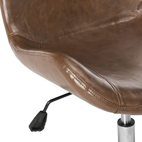 SAFAVIEH Home Collection Fletcher Brown Faux Leather/ Chrome Swivel Adjustable Height Office Desk Chair