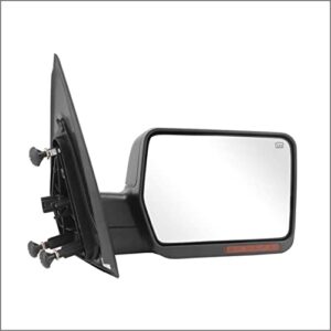 Perfit Zone Towing Mirrors Replacement Fit for 2004-2006 F150, POWER HEATED,W/AMBER SIGNAL,BLACK,RIGHT(Passenger Side)