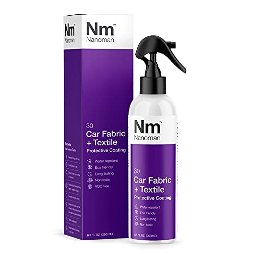 NANOMAN Nano-technology Car Fabric & Upholstery Care - Hydrophobic Waterproof Protector and Stain Guard for Auto Interior Fabrics, Seats, Carpets and Floor Mats.