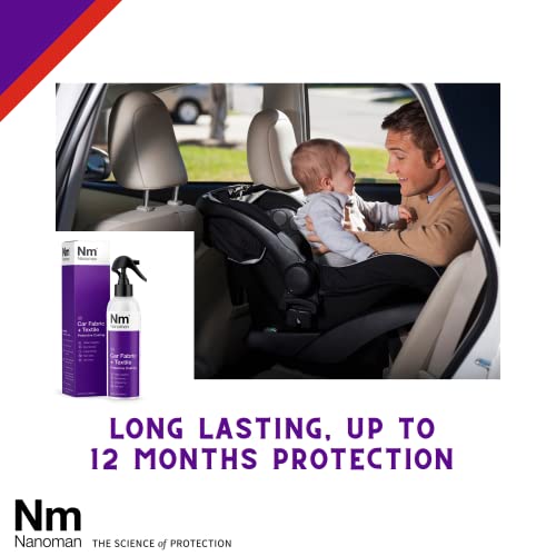 NANOMAN Nano-technology Car Fabric & Upholstery Care - Hydrophobic Waterproof Protector and Stain Guard for Auto Interior Fabrics, Seats, Carpets and Floor Mats.