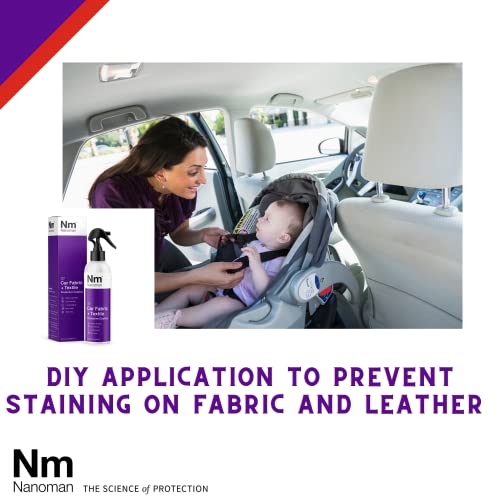 NANOMAN Nano-technology Car Fabric & Upholstery Care - Hydrophobic Waterproof Protector and Stain Guard for Auto Interior Fabrics, Seats, Carpets and Floor Mats.