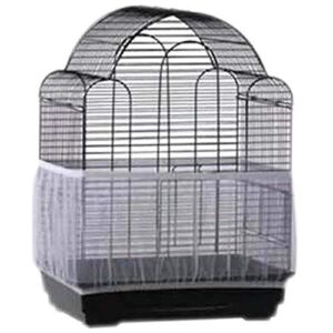 pranovo bird cage seed catcher seeds guard parrot nylon mesh net cover stretchy shell skirt traps cage basket soft airy (m, white)