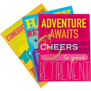 jumbo retirement farewell cards with envelopes for boss day, men (8.5 x 11 in, 3 pack)