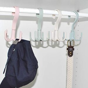 Closet Hanging Organizer Storage Purse Rack Handbag 360 Degree Rotating 4 Hooks for Belt Scarf Tie Rack Holder