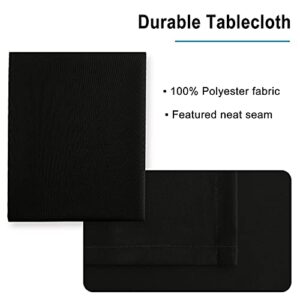 Hiasan Black Rectangle Tablecloth - 54 x 80 Inch - Waterproof & Wrinkle Resistant Washable Fabric Table Cloth for Dining, Party and Outdoor use