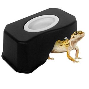 omem small reptiles hide caves, climb box landscaping, turtles caves with water dish suitable for beard dragons, lizards, snakes, turtles, spiders (black)