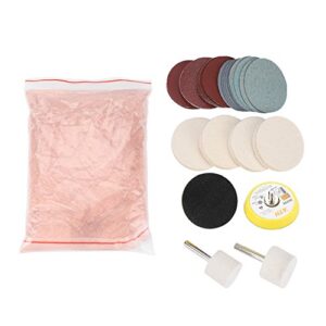 glass polishing kit scratch removal set 34 pcs deep scratch remover ceric dioxide abrasive discs polish pad felt for windscreen and glass