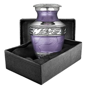 trupoint memorials cremation urns for human ashes - decorative urns, urns for human ashes female & male, urns for ashes adult female, funeral urns - light purple, 1 small keepsake