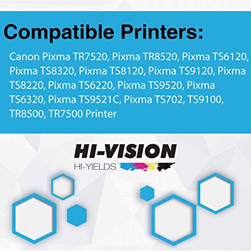 HI-VISION HI-YIELDS (2- Large Black Pack) Compatible 280xxl Ink Cartridge PGI-280XXL PGI280XXL High Yield for Pixma Wireless TS8120 TS6120 TR7520 TR8520 TS9120 TS8120 TS6220