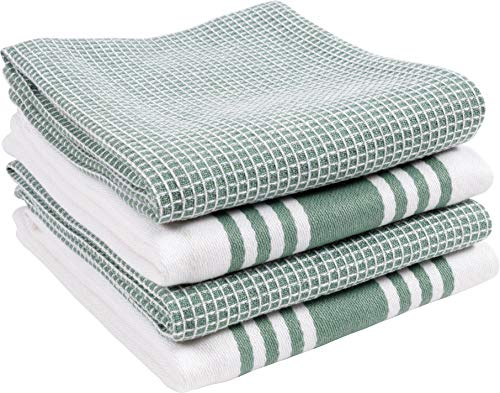 KAF Home Kitchen Towels, Set of 4 Absorbent, Durable and Soft Towels | Perfect for Kitchen Messes and Drying Dishes, 18 x 28 – Inches, Sage