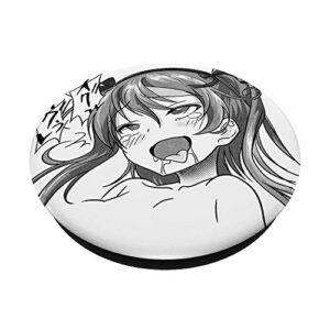 Ecchi Hentai Otaku Girl Waifu Ahegao Pleasure Face PopSockets PopGrip: Swappable Grip for Phones & Tablets