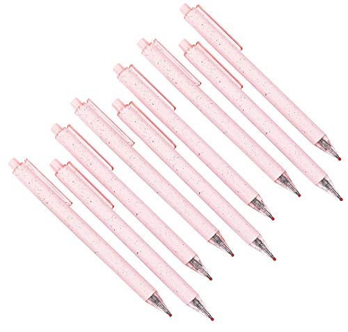 RIANCY 12 PCS Retractable Gel Pens Set with Black Ink - Best Pens for Smooth Writing & Comfortable Grip - Cute Pink Pens for Journaling - Great for School, Office, or Personal Use