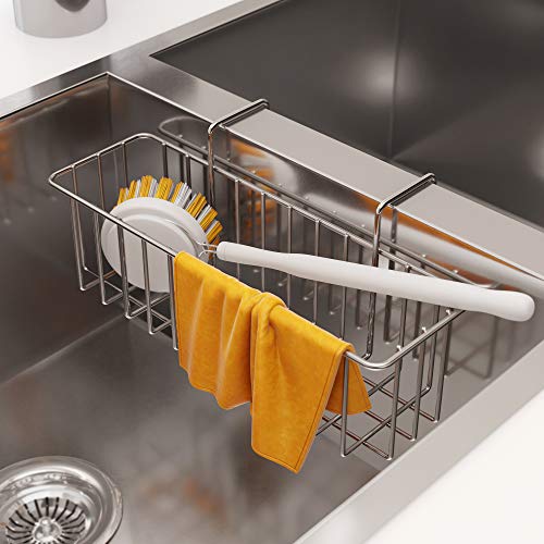 GOOD TO GOOD Sponge Holder Sink Caddy - Kitchen Sink Organizer for Sponges, Liquid Soap, Scrubber, Brush and Other Dishwashing Accessories - for Divider Only 3.5 > 4 cm / 1.38 > 1.57 inches