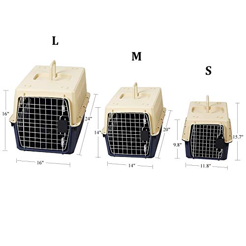 Dporticus Portable Pet Airline Box,Outdoor Portable Cage Carrier Suitable for Dogs Cats Rabbits Hamsters etc,Three Size