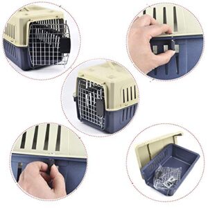 Dporticus Portable Pet Airline Box,Outdoor Portable Cage Carrier Suitable for Dogs Cats Rabbits Hamsters etc,Three Size