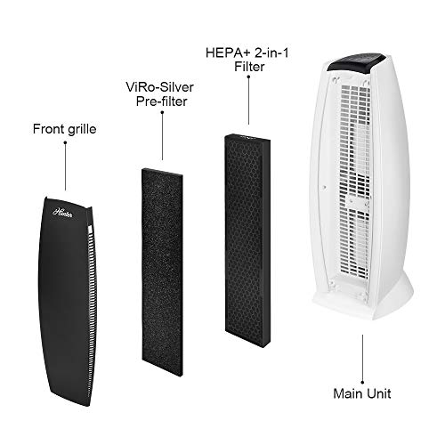 Hunter Air Purifier with Viro-Silver Pre-Filter and 2 in 1 HEPA Filter, Captures Allergens, Smoke, Odors, Mold, Dust, Germs, Pets, Mold, Smokers, Large and Medium Room Air Purifier (Large)