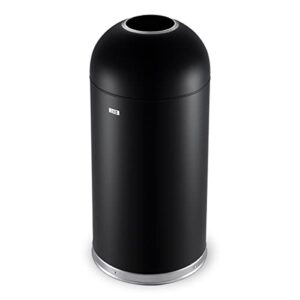 eko black steel 56l round open top eternal commercial trash bin