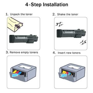 Limeink Compatible Toner Cartridge Replacement for Dell H625cdw Toner H825cdw for Dell Toner S2825cdn High Yield Laser Toner Cartridges For H625 H825 s2825 Ink 4 Pack 1 Black 1 Cyan 1 Yellow 1 Magenta