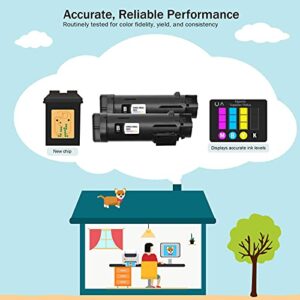 Cartlee 2 Black Compatible High Yield Laser Toner Cartridges Replacement for Dell H625cdw H825cdw S2825cdn H625 H825 s2825 Smart Color Multifunction Printers Ink