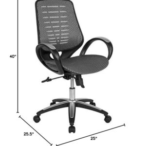 Flash Furniture Newton Mid-Back Ergonomic Office Chair with Contemporary Mesh Design in Gray