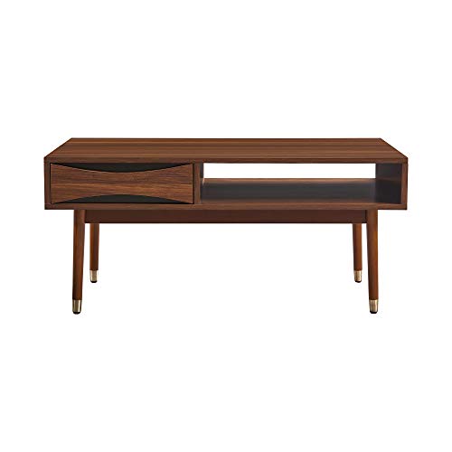 Versanora Dawson Coffee Table | Living Room, 39.62" x 21.62" x 17.75", Walnut