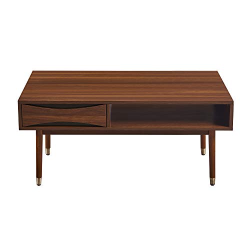 Versanora Dawson Coffee Table | Living Room, 39.62" x 21.62" x 17.75", Walnut